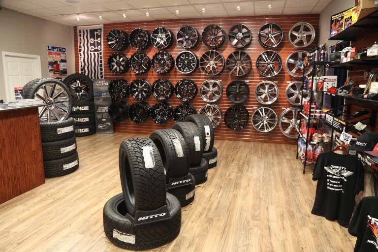 Showroom wheel wall Feb 16 - Trinity Motorsports